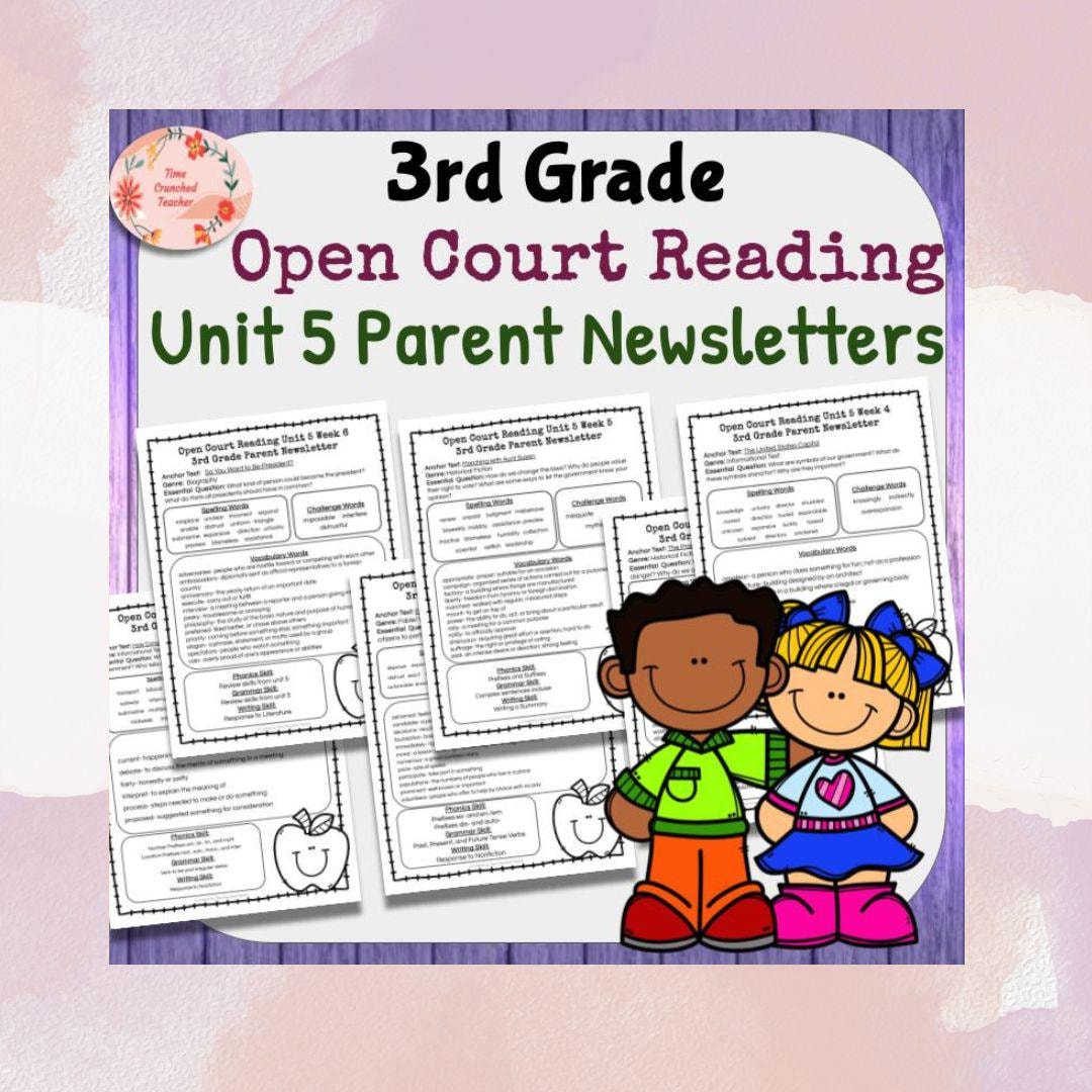 Printable 3rd Grade Open Court Reading UNIT PARENT 5 NEWSLETTERS One ...