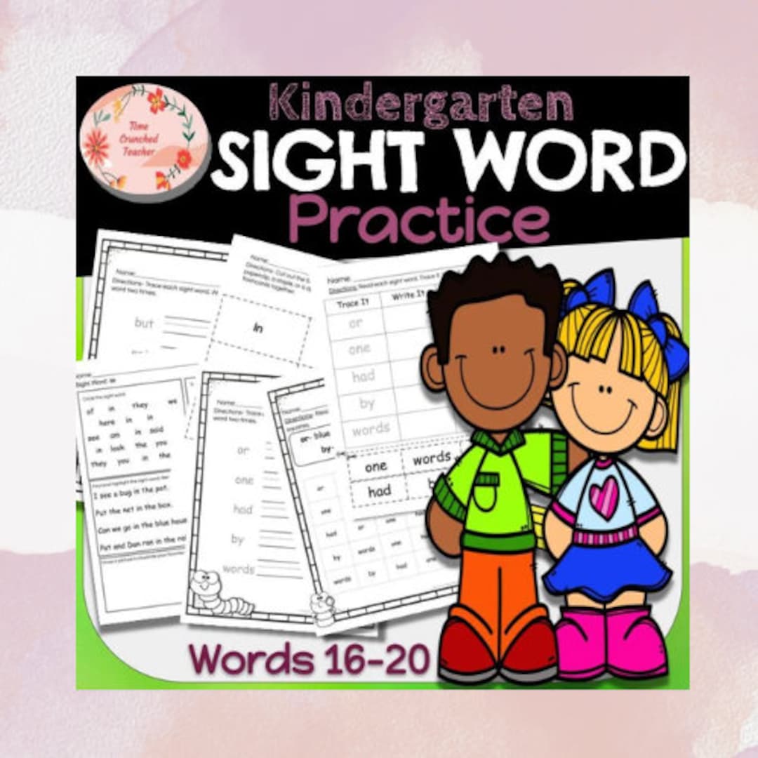 Kindergarten Sight Word Practice | Fry's Words 16-20 (printable) - Etsy