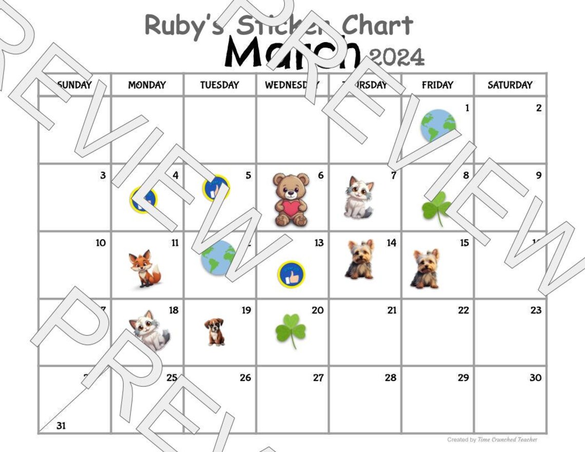 Customizable March 2024 Calendar Templates: Personalize and Print - Etsy