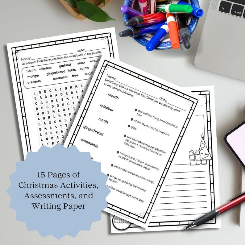 Printable Christmas Themed Activity Packet for Kids | Christmas Math ...