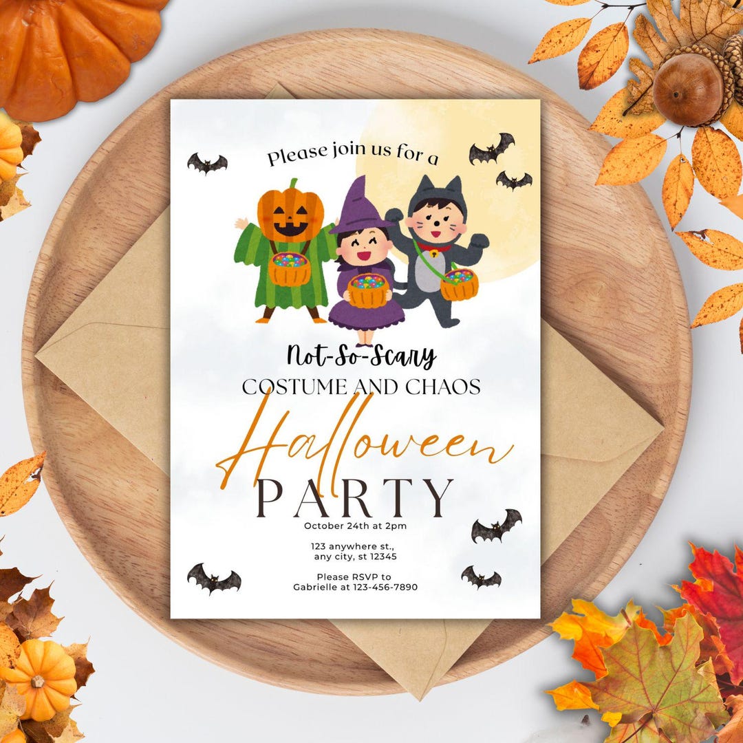 Printable Editable Halloween Party Invitation Template | Not so Scary ...