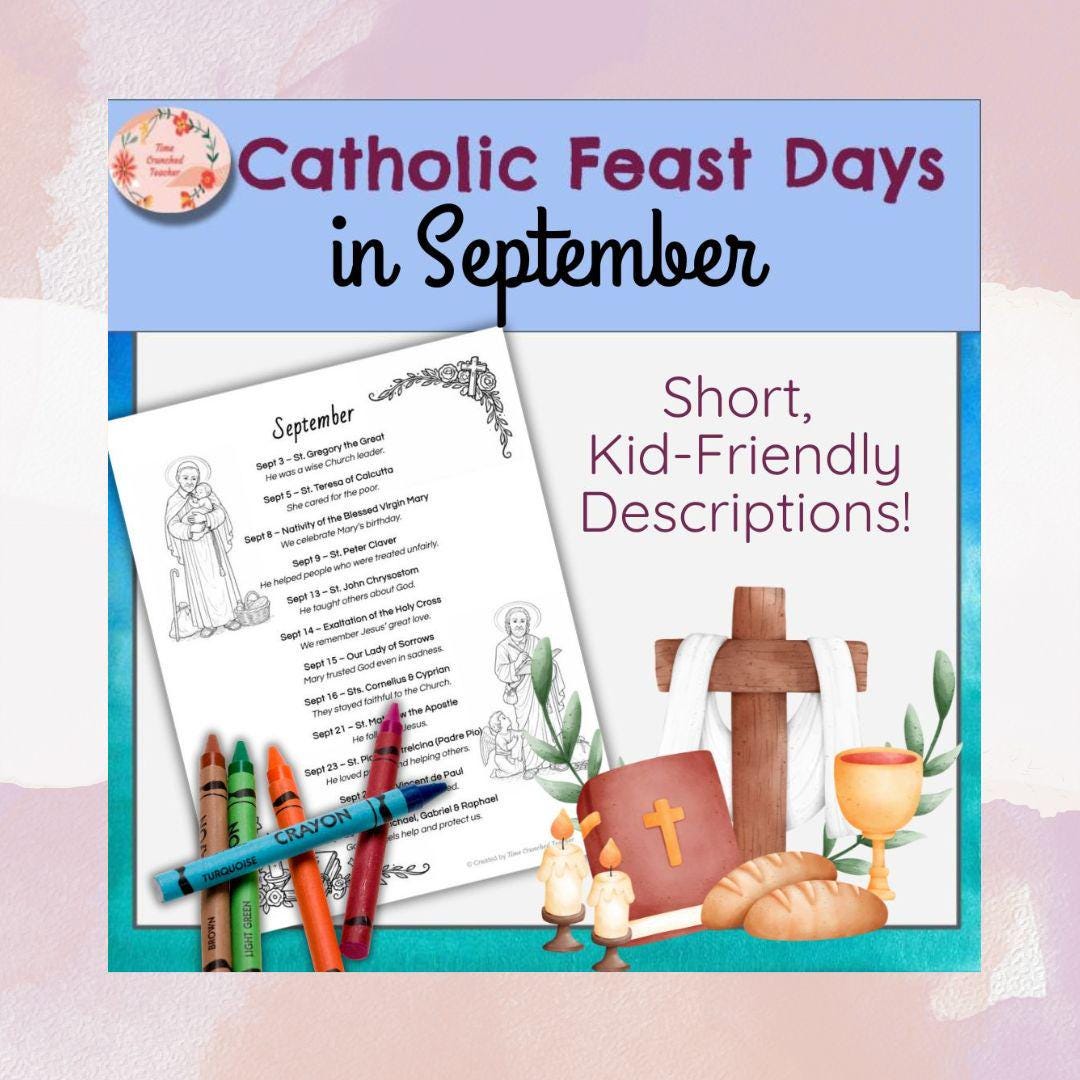 Printable Catholic Calendar | Catholic Feast Days in September – Kid ...