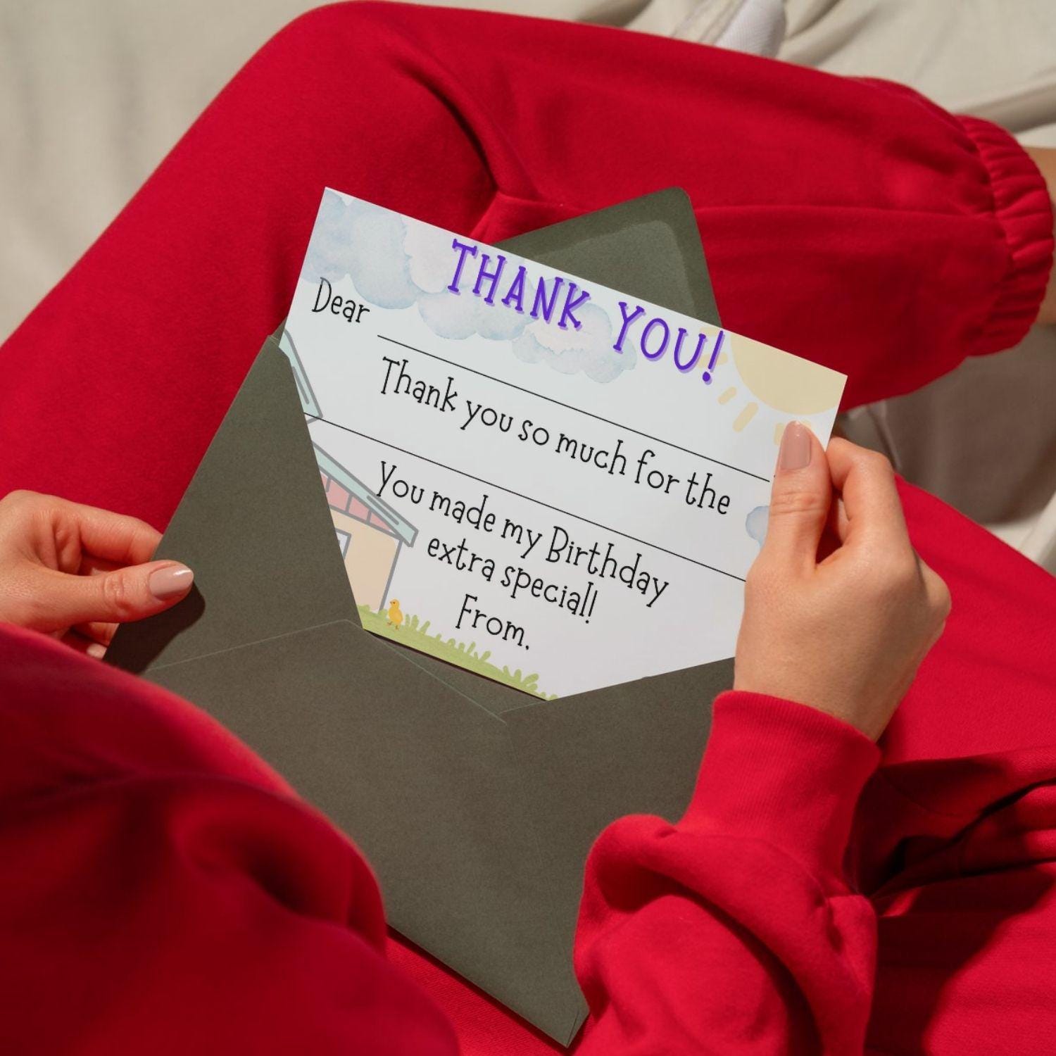 Printable Fill in the Blank Thank You Cards | Farm Birthday | Kids ...