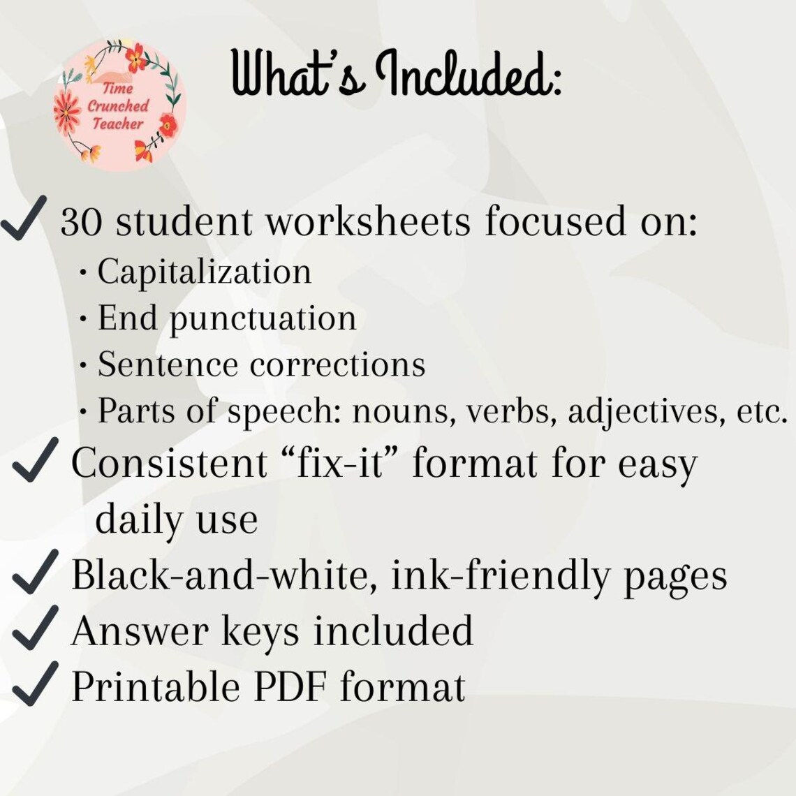Daily Fix-it Grammar Worksheets Bundle | Grades 1-3 (printable PDF ...