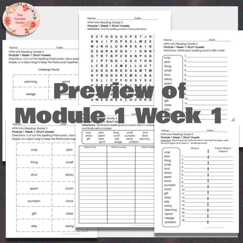 Printable 3rd Grade Spelling Worksheets | HMH Into Reading Curriculum ...