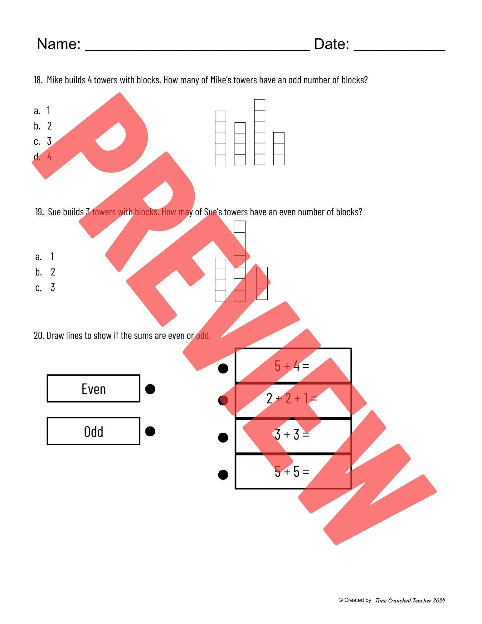 Printable 2nd Grade Go Math Ch. 4 : Equal Groups | Math Practice Test ...