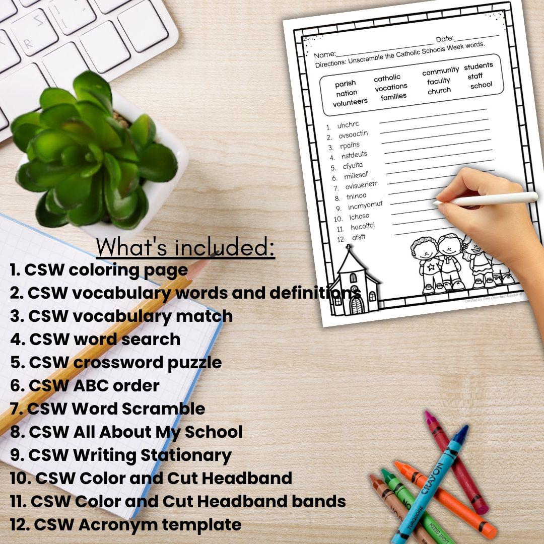 Printable Catholic Schools Week Unit | 12 Pages of No Prep Catholic ...