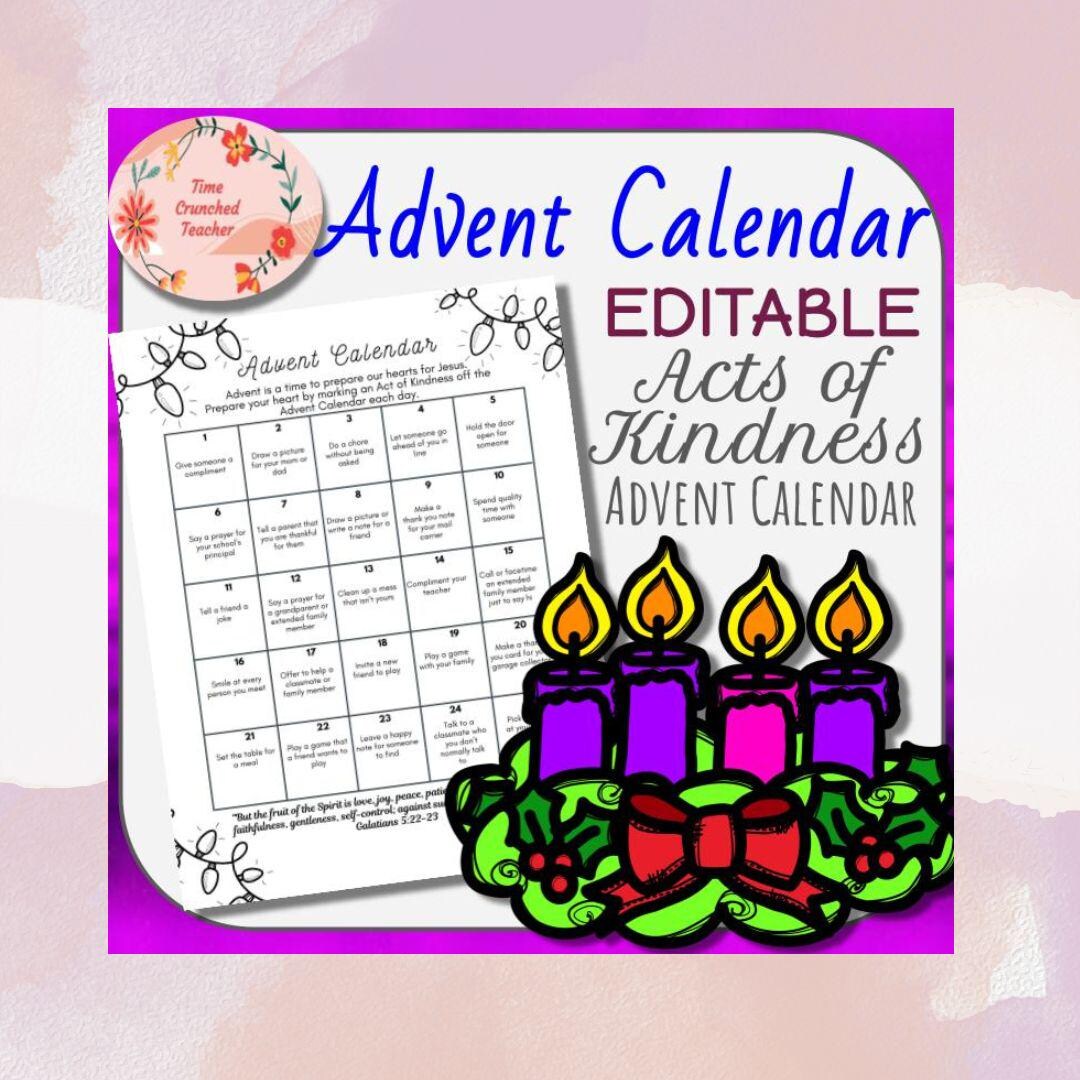 Printable Advent Calendar for Kids | Acts of Kindness Advent Calendar ...