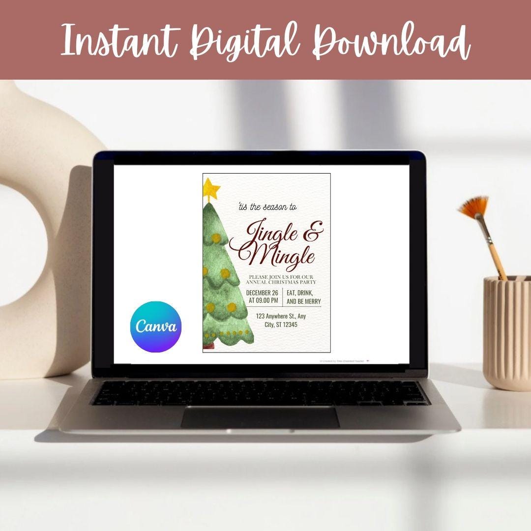 Printable Christmas Party Invitation | Holiday Party Invitation ...