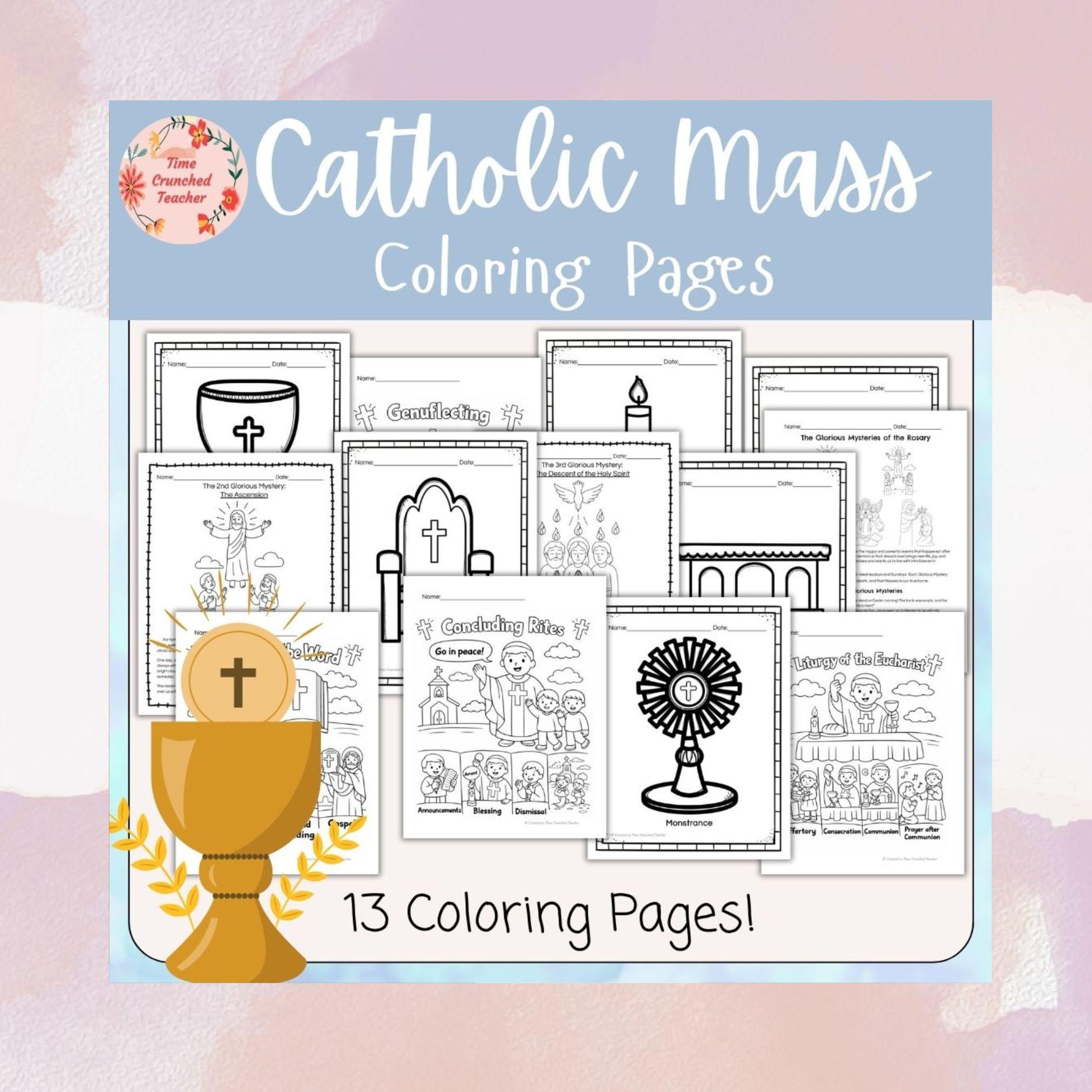 Printable Catholic Coloring Pages for Kids | Parts of the Mass | 13 ...