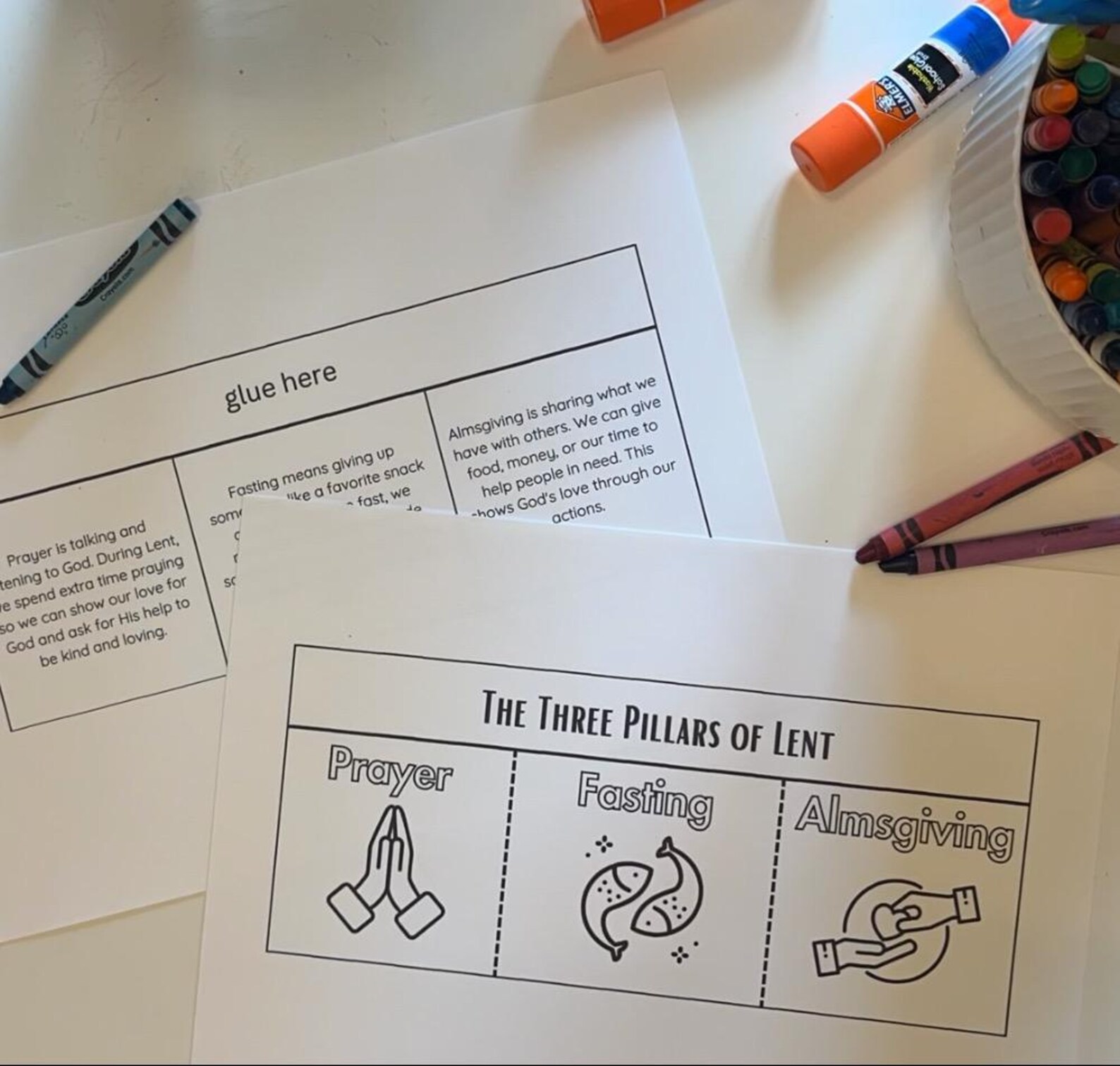 Printable Catholic Lent Flap Book | Three Pillars of Lent Lift A Flap ...