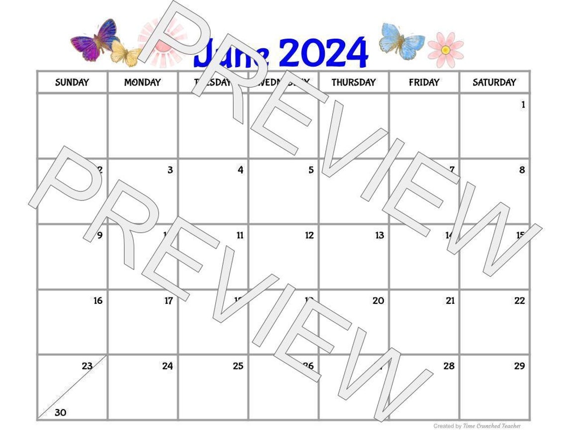 Printable June 2024 Calendar | June 2024 Calendar | Customizable ...