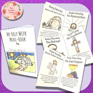 Holy Week Mini Book NO PREP- Color, Fold, and Read! - Etsy