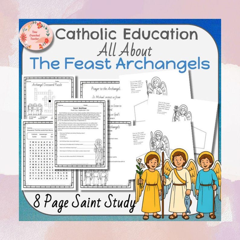 Printable Catholic School Feast of the Archangels Unit | Saint Study ...