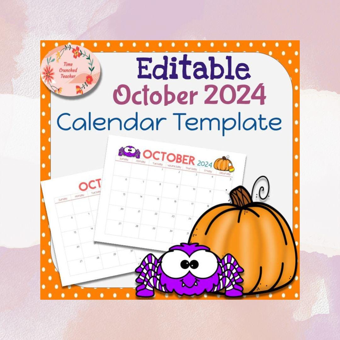 Printable October 2024 Calendar | October 2024 Calendar | Customizable ...