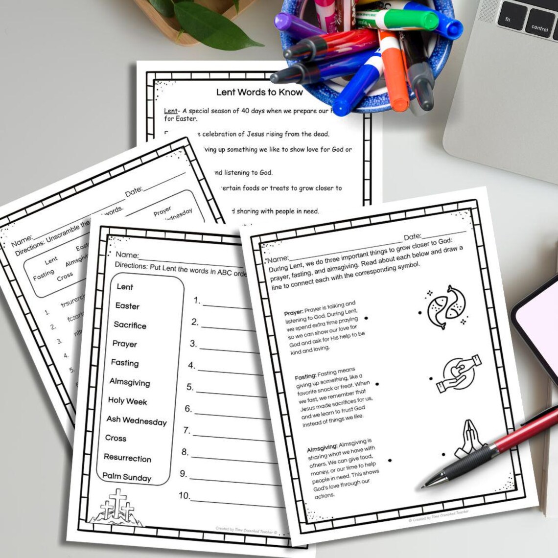 Printable Catholic Lent Unit: 10 Pages of Lent Activities for Kids ...
