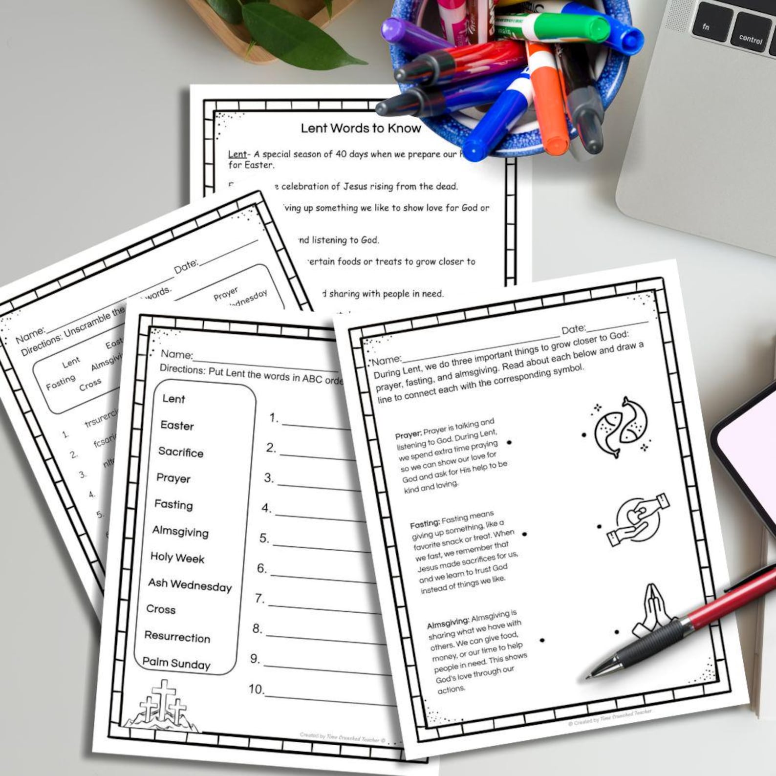 Printable Catholic Lent Unit: 10 Pages of Lent Activities for Kids ...