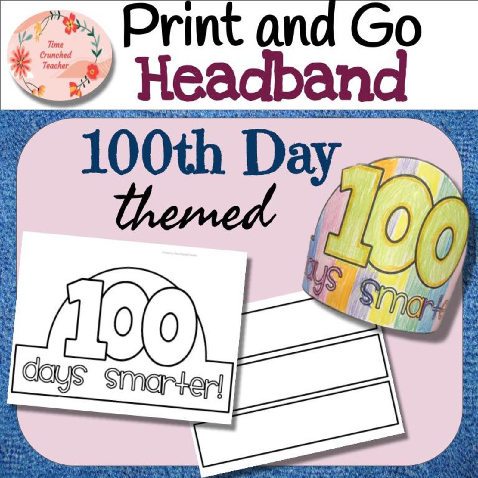 Printable 100th Day of School Headbands: No Prep- Print & Go! - Etsy