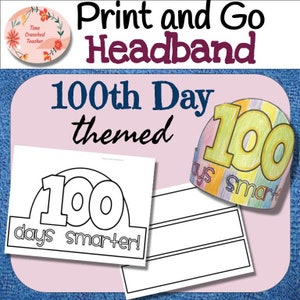 Printable 100th Day of School Headbands: No Prep- Print & Go! - Etsy