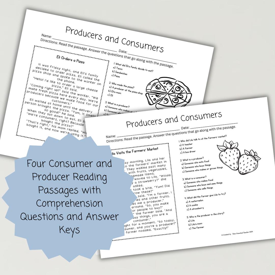 Printable 2nd Grade Social Studies: Producers and Consumers | Reading ...