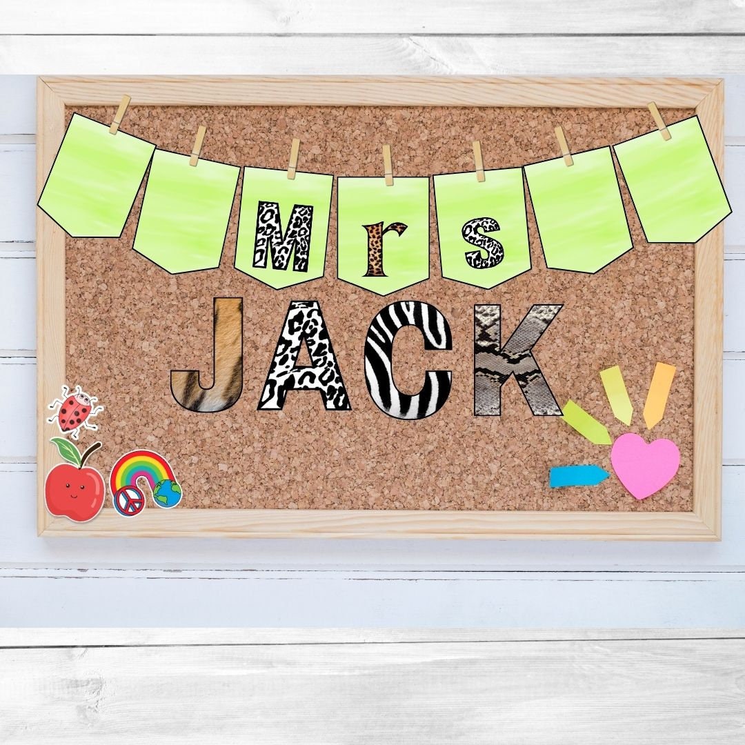 Printable Bulletin Board Lettering | Animal Print Bulletin Board ...