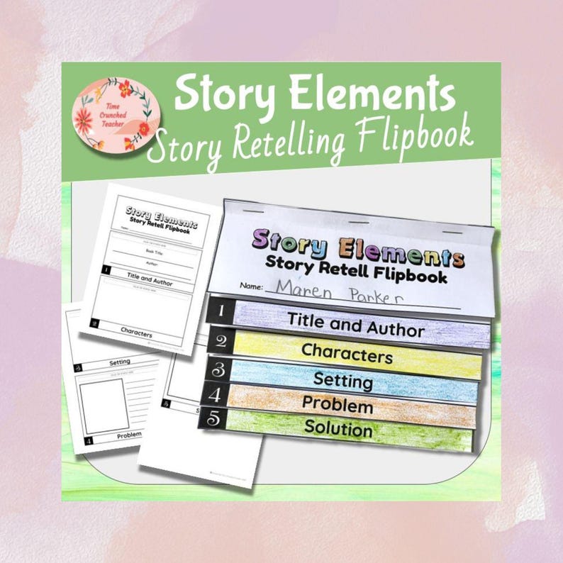 Printable Story Elements Flipbook | Teaching Story Elements | Character ...