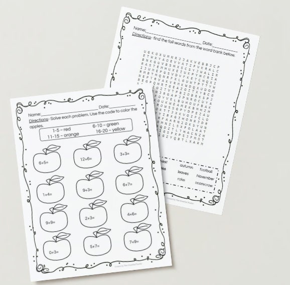 Printable Fall Activity Packet | Fall Worksheets | Autumn Activities ...