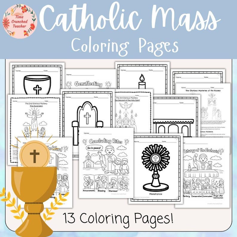 Printable Catholic Coloring Pages for Kids | Parts of the Mass | 13 ...
