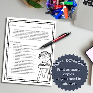 Printable Catholic Order of the Mass Activity Packet for Kids ...