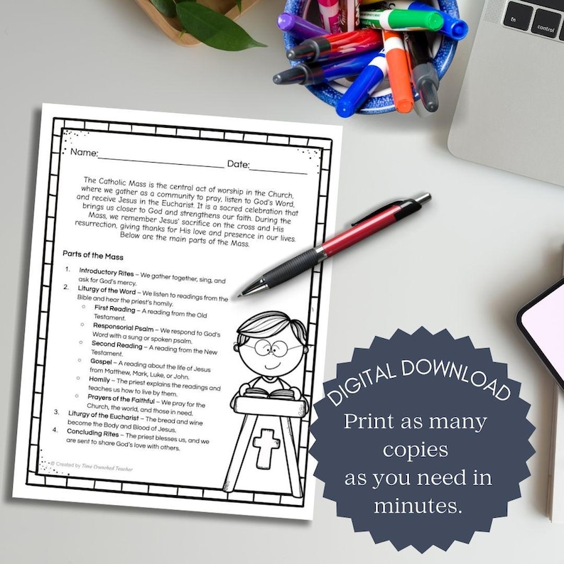 Printable Catholic Order of the Mass Activity Packet for Kids ...