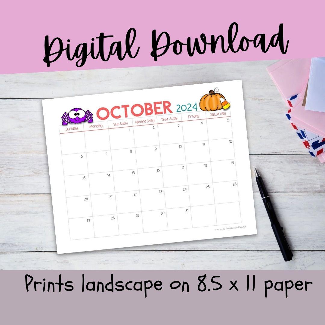 Printable October 2024 Calendar | October 2024 Calendar | Customizable ...
