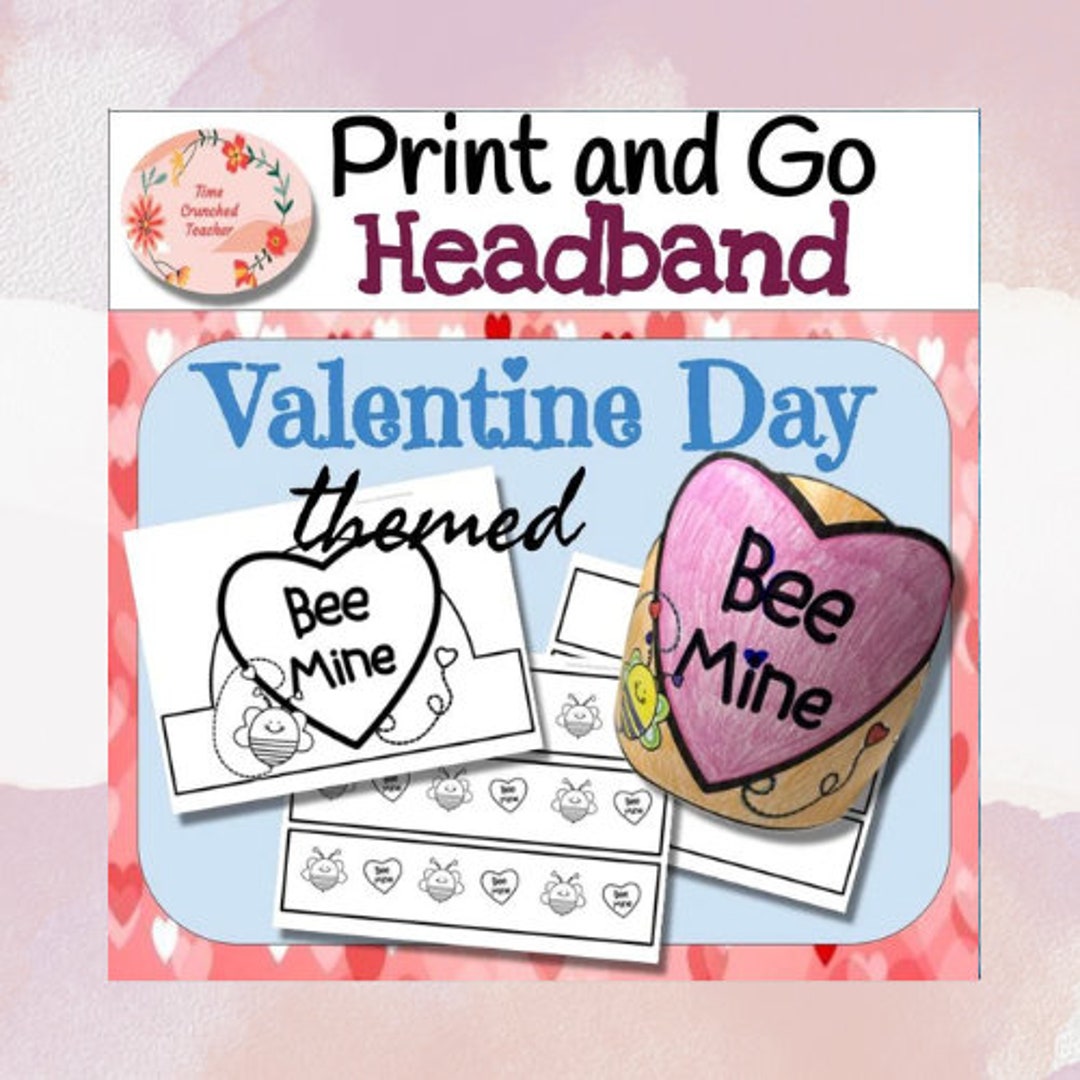 Printable Valentine Day Headband | Valentine Craft | Valentines for ...