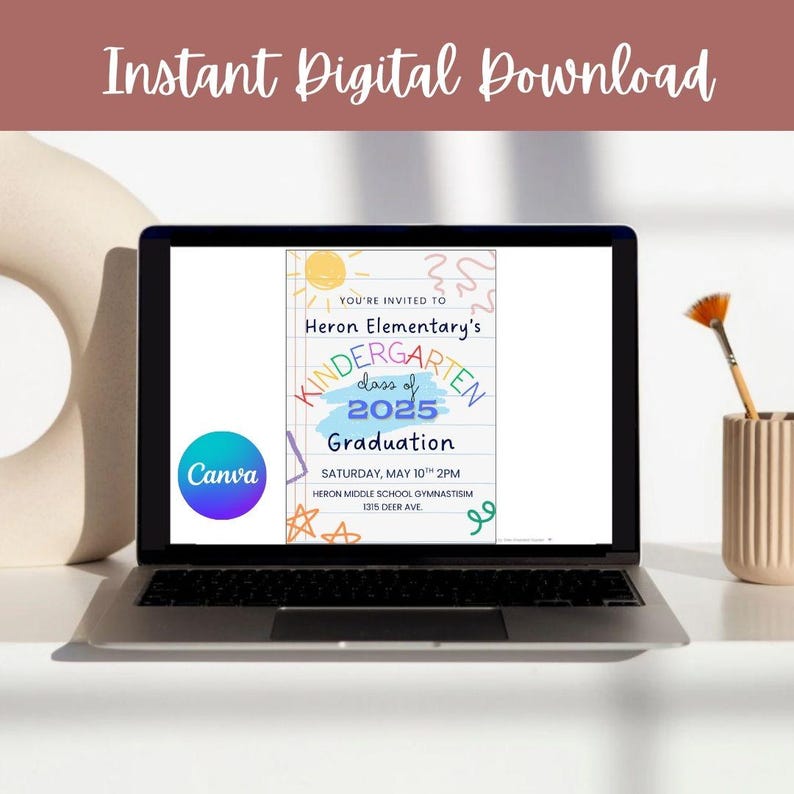 Printable Graduation Invitation | Kindergarten Graduation | Editable ...