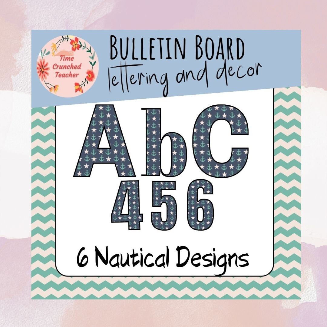 Printable Bulletin Board Lettering Nautical Bulletin Board Nautical ...
