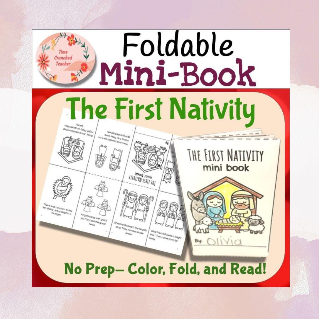 Printable the First Nativity Mini Book | Advent Activity for Kids ...