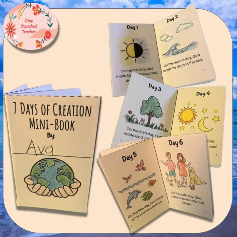 Printable 7 Days of Creation Mini Book | Creation Activity for Kids ...