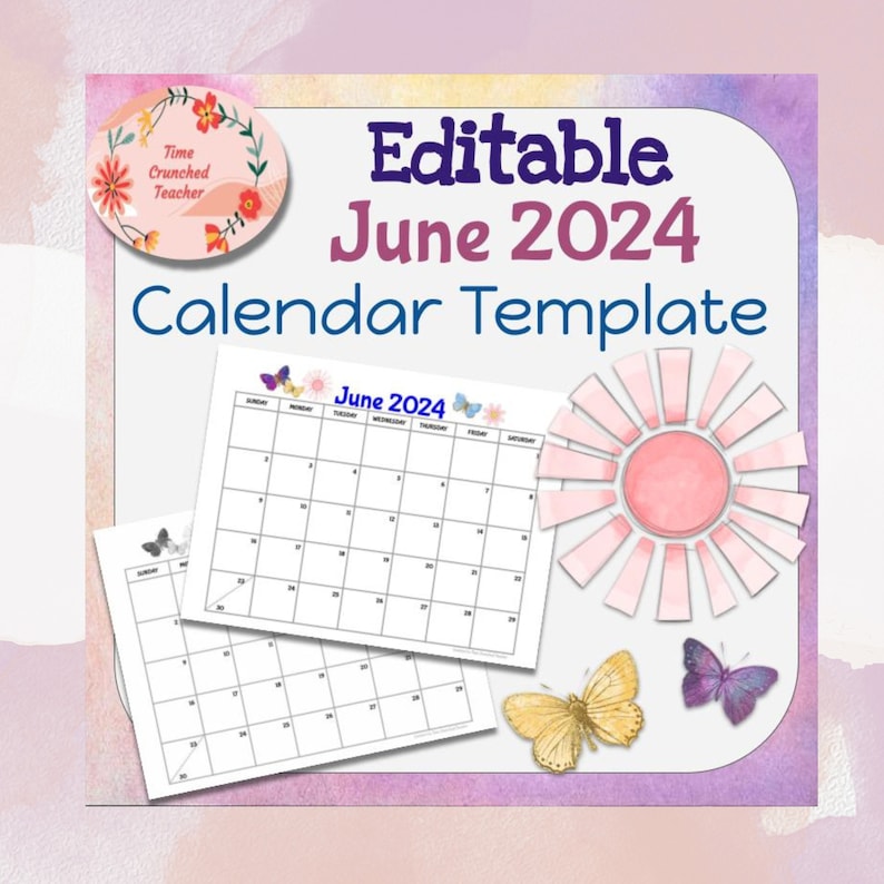 Printable June 2024 Calendar | June 2024 Calendar | Customizable ...