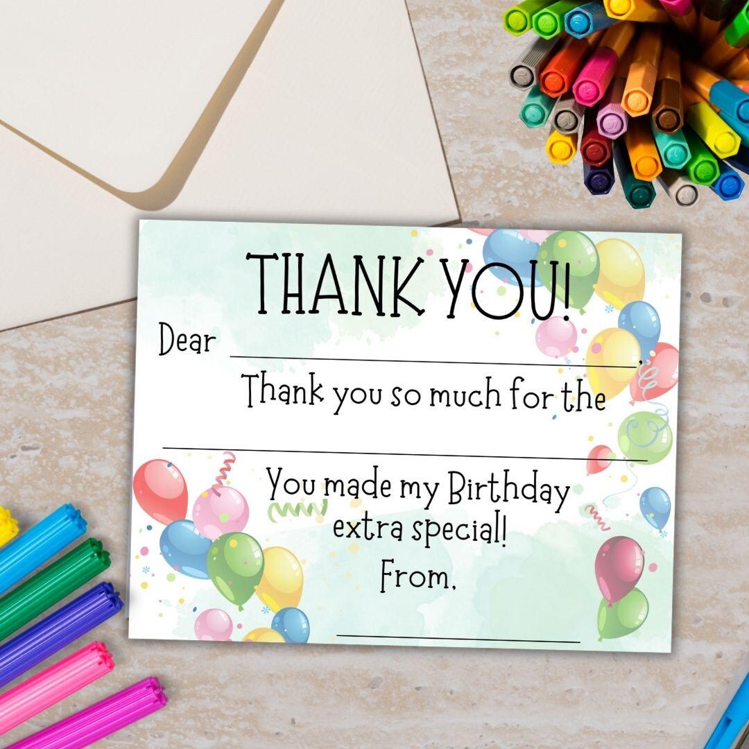 Printable Fill in the Blank Thank You Cards | Fill in the Blank | Kids ...
