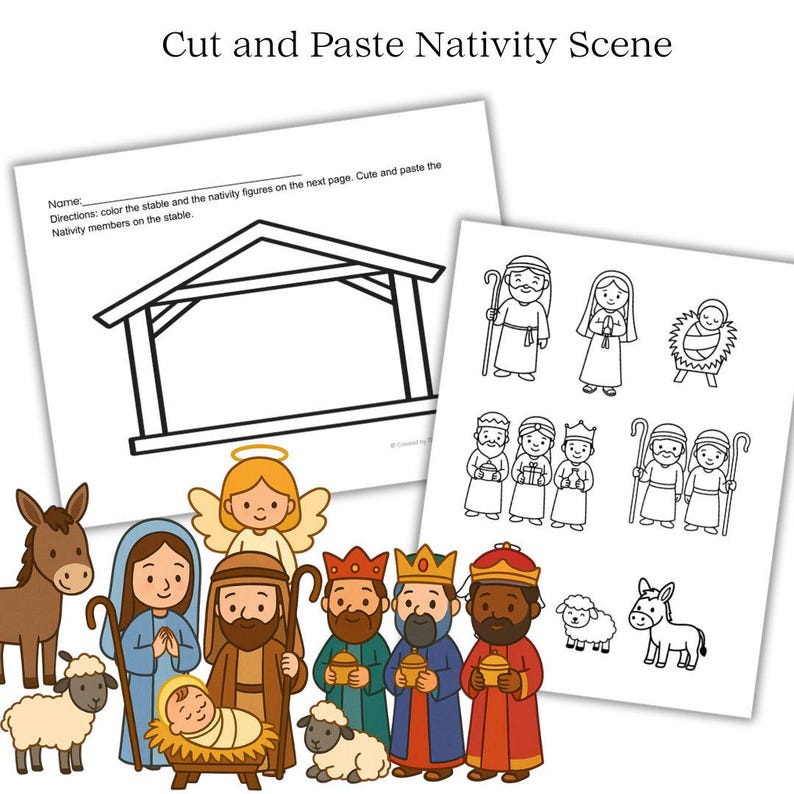 Printable Nativity Preschool Activity Pack | 19 Pages of Nativity ...
