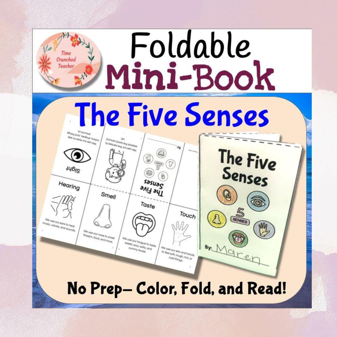 Printable Five Senses Mini Book | Five Senses Lesson for Kids | Five ...