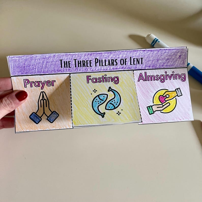 Printable Catholic Lent Flap Book | Three Pillars of Lent Lift A Flap ...