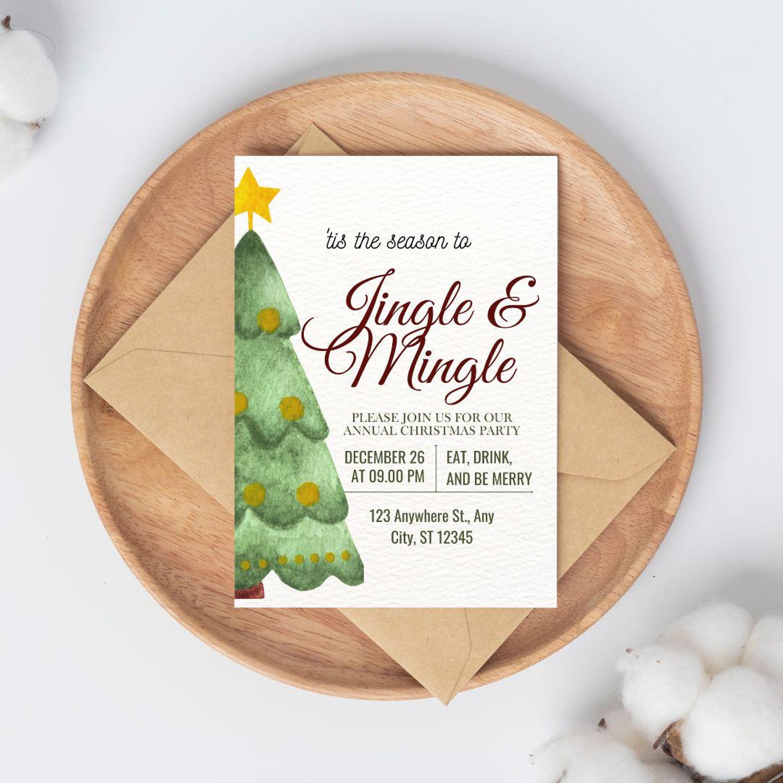 Printable Christmas Party Invitation | Holiday Party Invitation ...