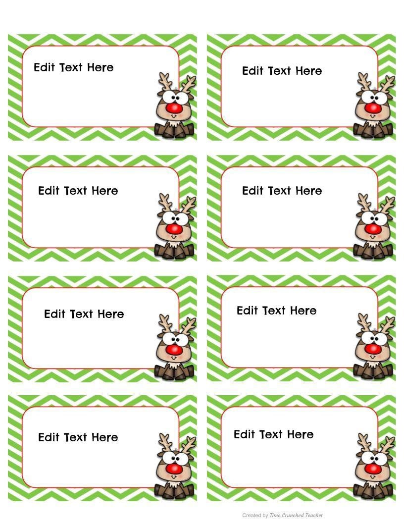 Editable Christmas Gift Tags, Reindeer Labels (powerpoint) - Etsy