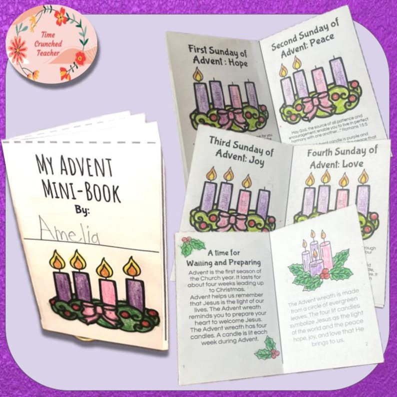 Printable Advent Mini Book | Advent Activity for Kids | Advent Craft ...