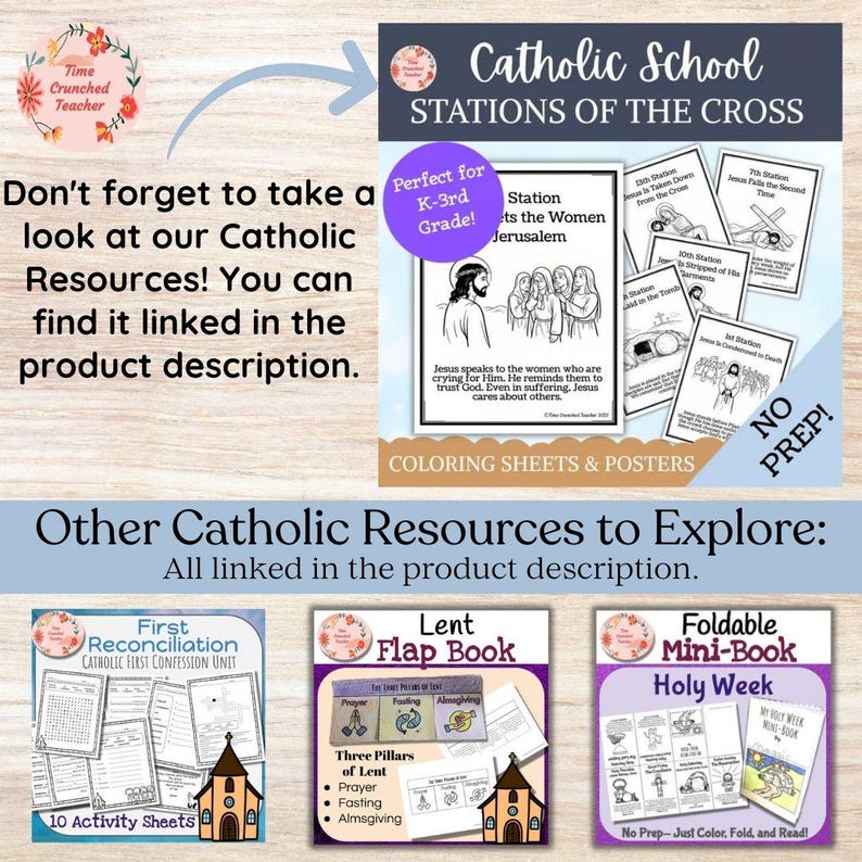 Stations of the Cross Matching Activity | Catholic Kids Worksheet ...