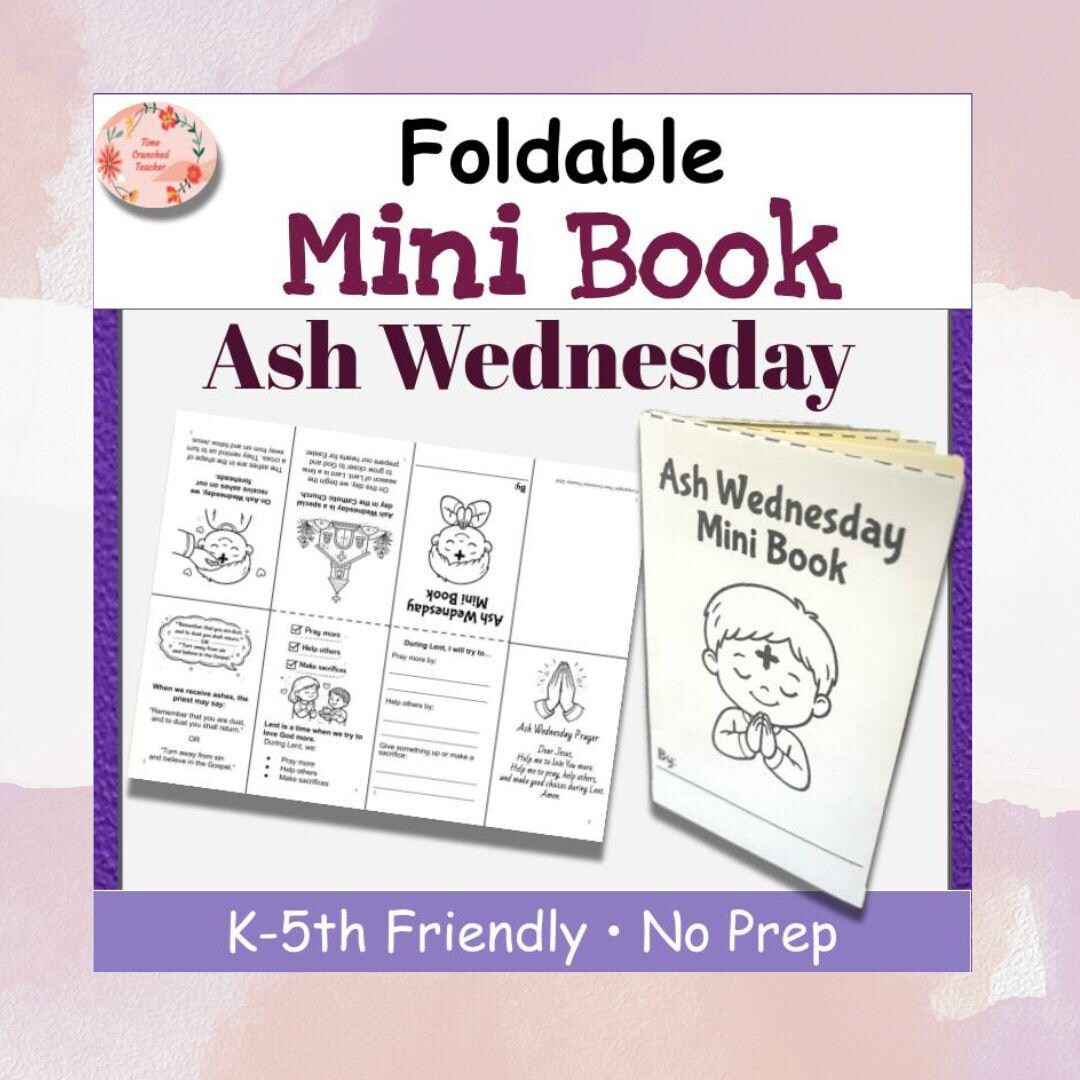 Printable Ash Wednesday Mini Book | Lent Activity for Kids | Kids Craft ...