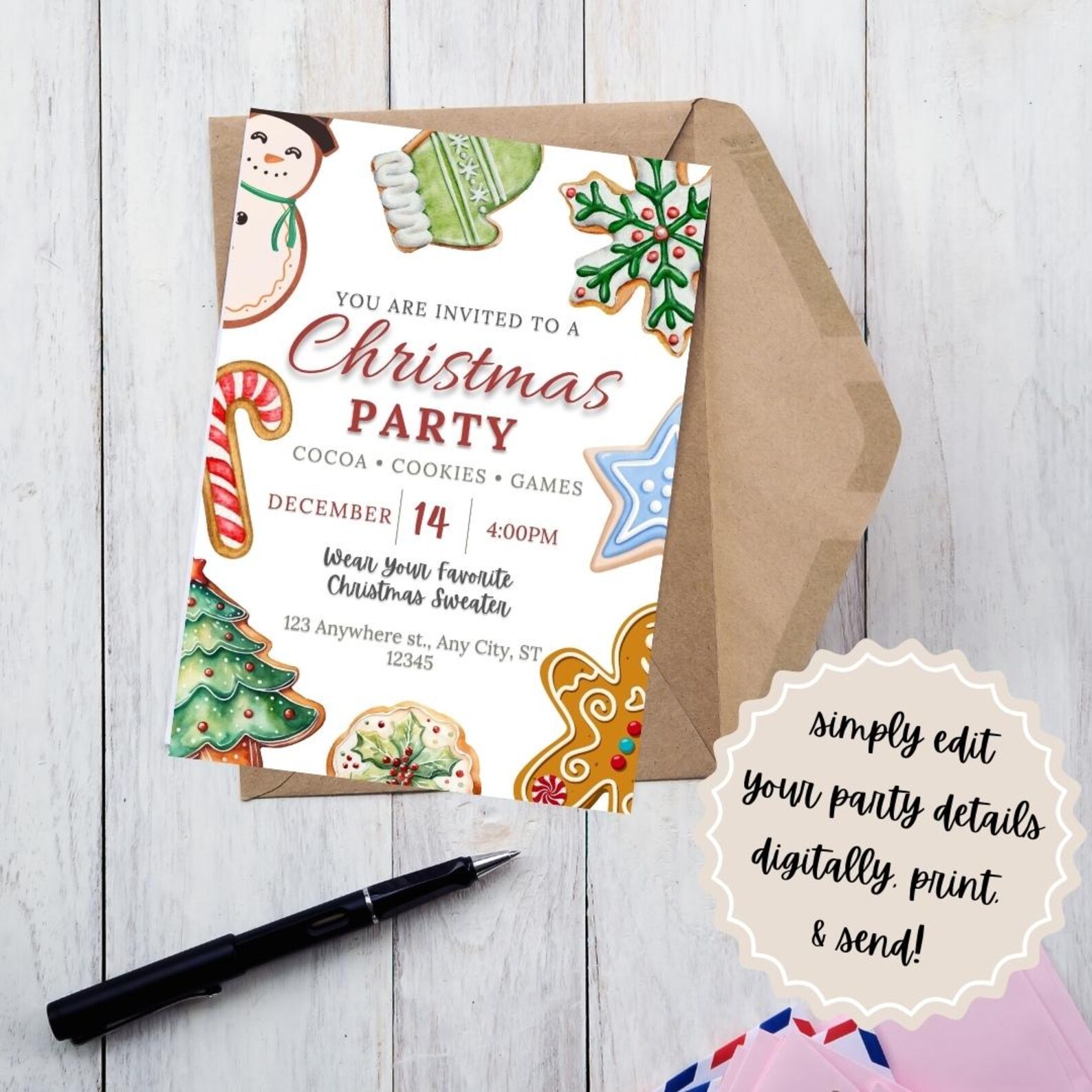 Printable Christmas Party Invitation | Christmas Party Template ...