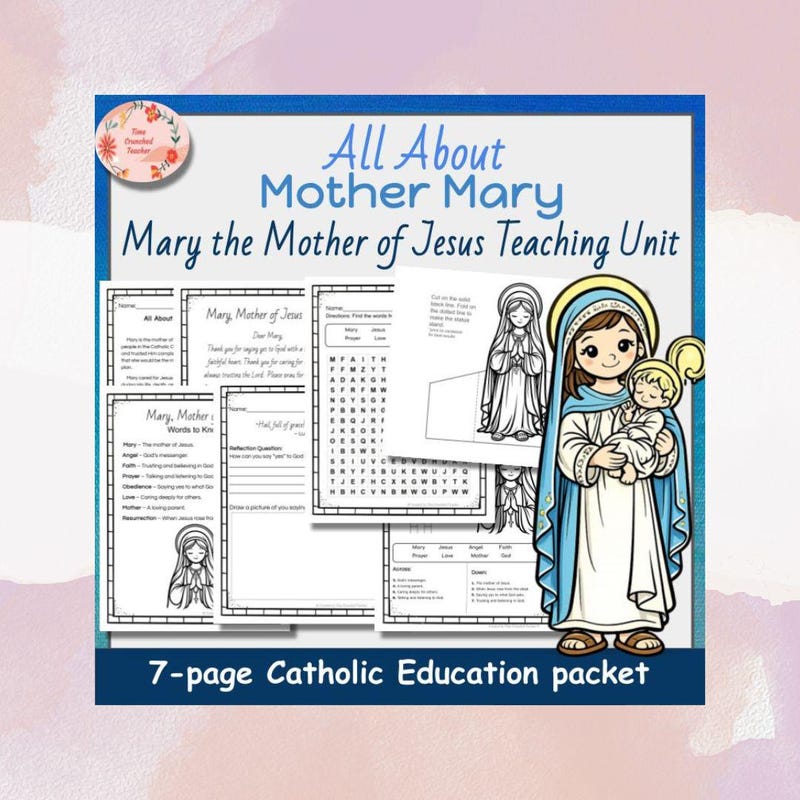 Catholic Kids Worksheets - Etsy
