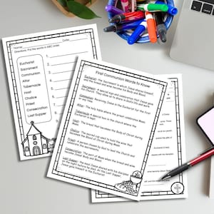 Printable Catholic First Communion Unit: 10 Pages of First Eucharist ...