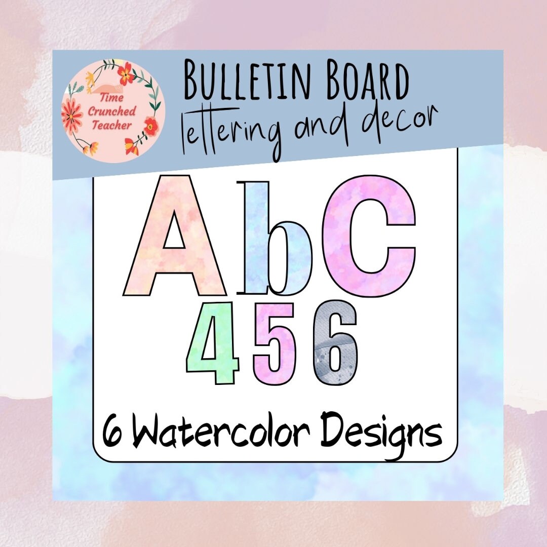 Printable Bulletin Board Lettering | Watercolor Bulletin Board ...